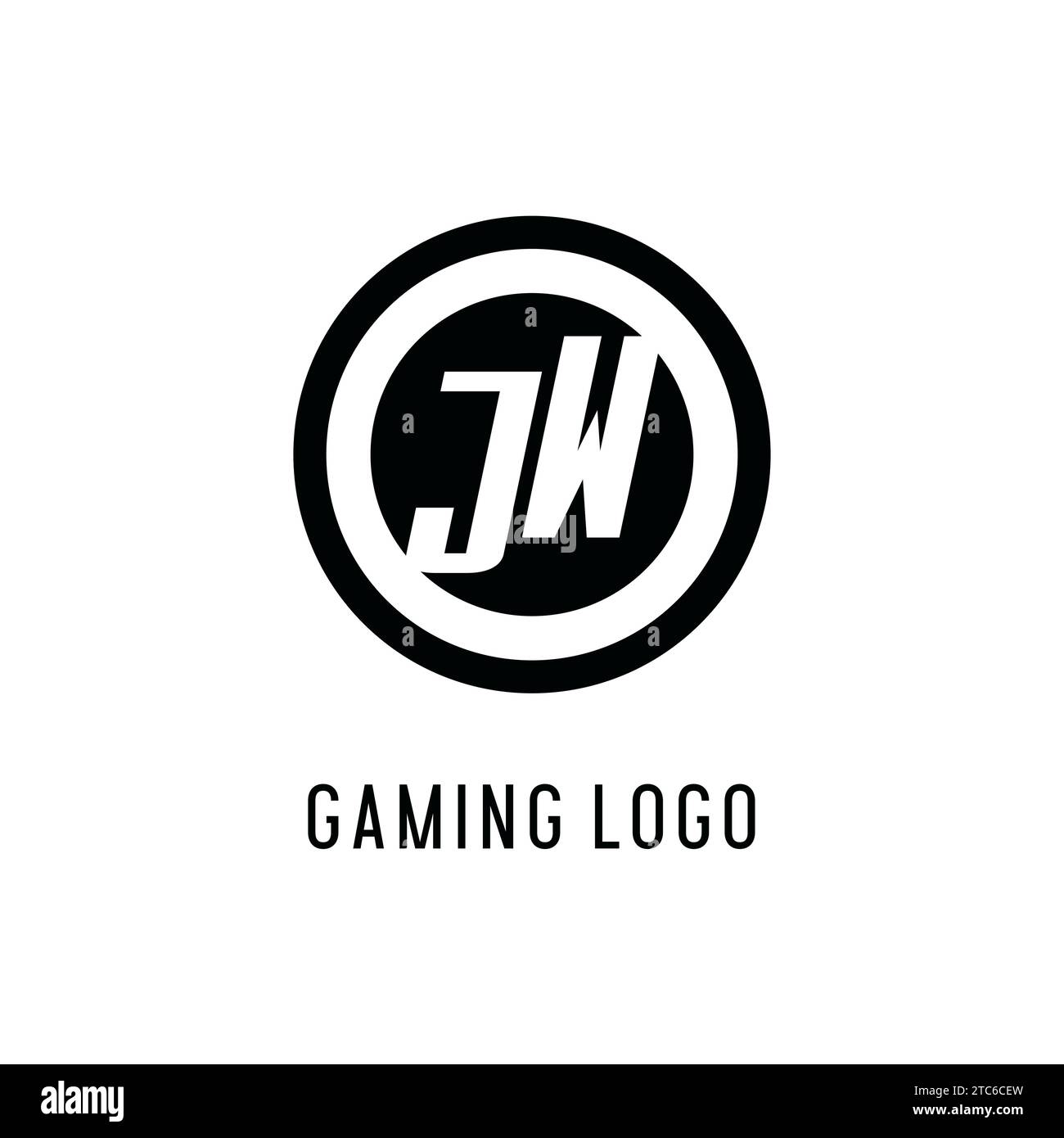 Initial JW logo concentric circle line, clean and simple monogram logo ...