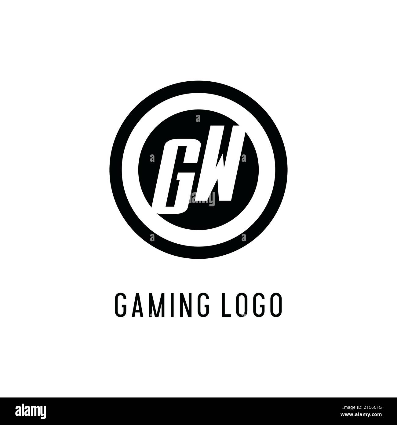 Initial GW logo concentric circle line, clean and simple monogram logo ...