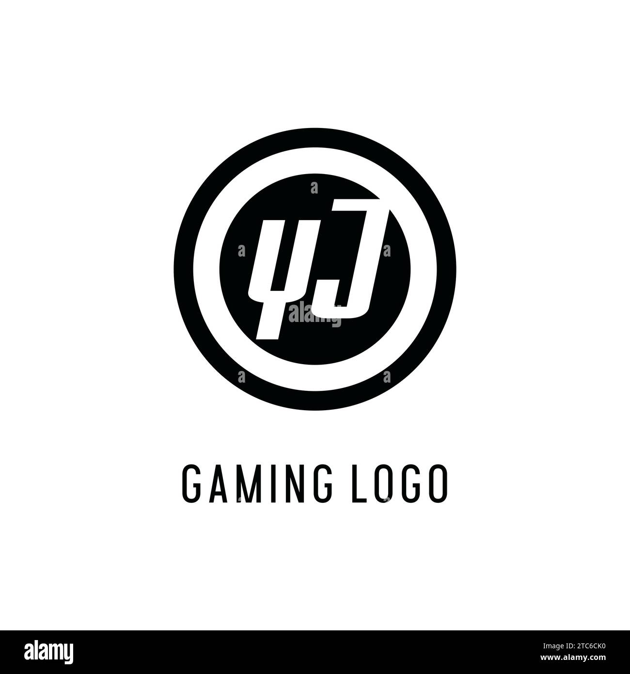 Initial YJ logo concentric circle line, clean and simple monogram logo ...