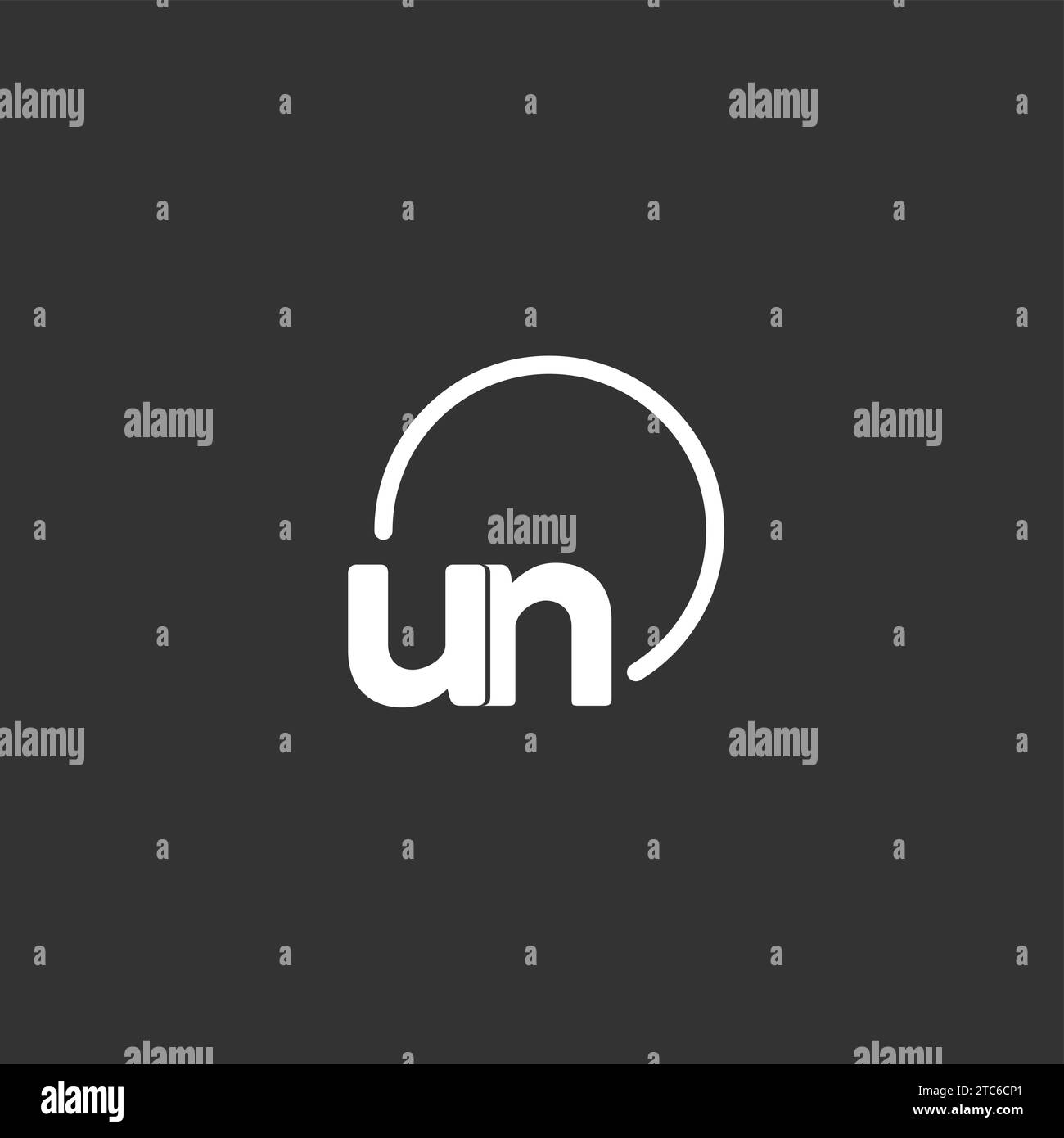 UN initial logo with rounded circle vector graphic Stock Vector Image ...