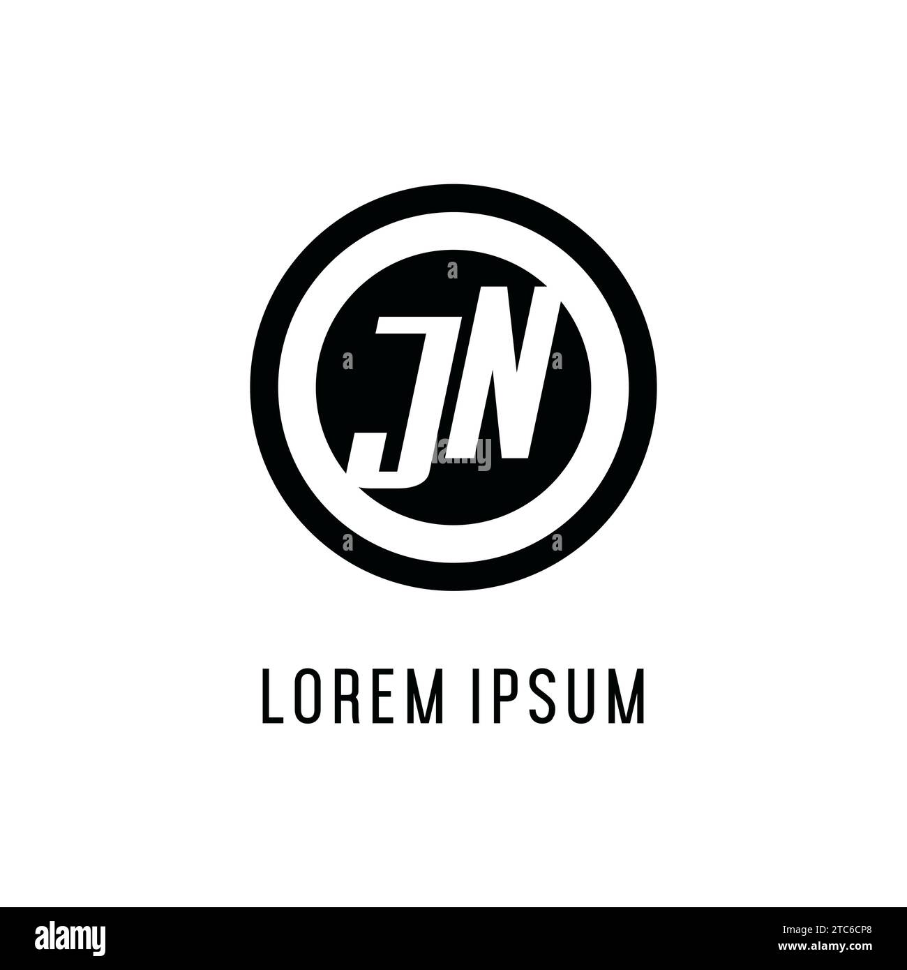 Initial JN logo concentric circle line, clean and simple monogram logo ... Initial JN logo concentric circle line, clean and simple monogram logo ...