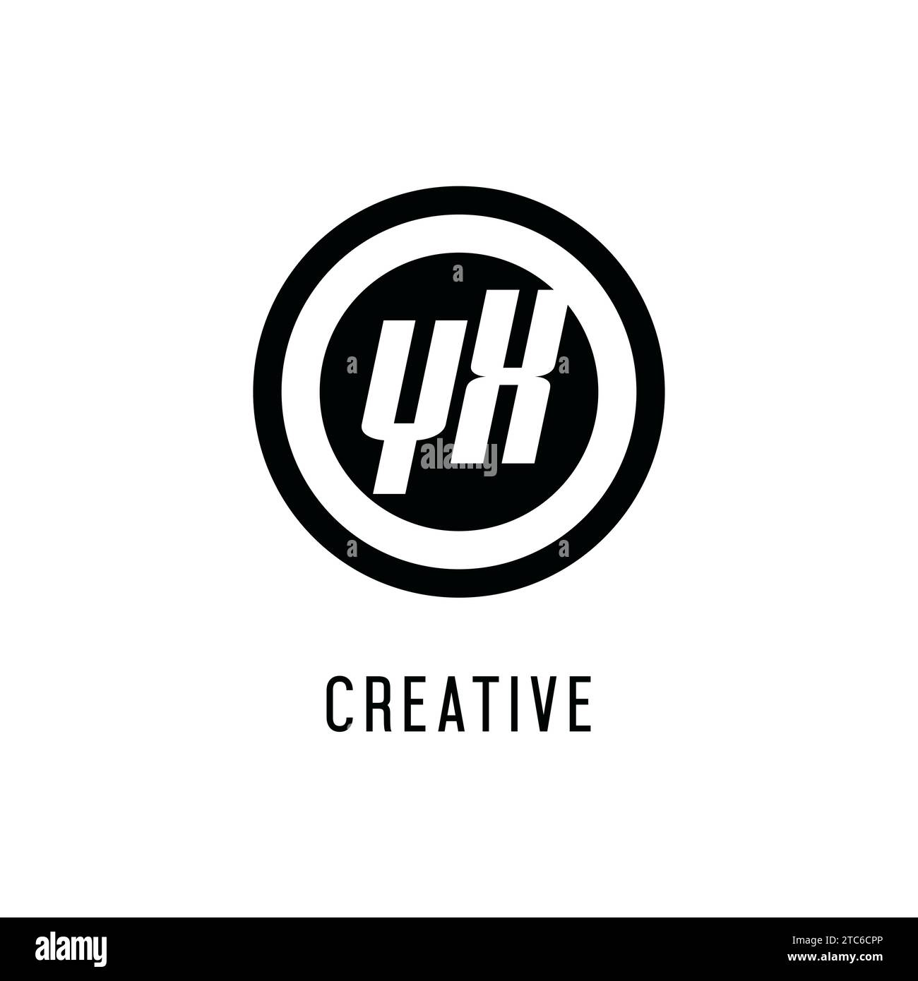 Initial YX logo concentric circle line, clean and simple monogram logo style vector graphic ...