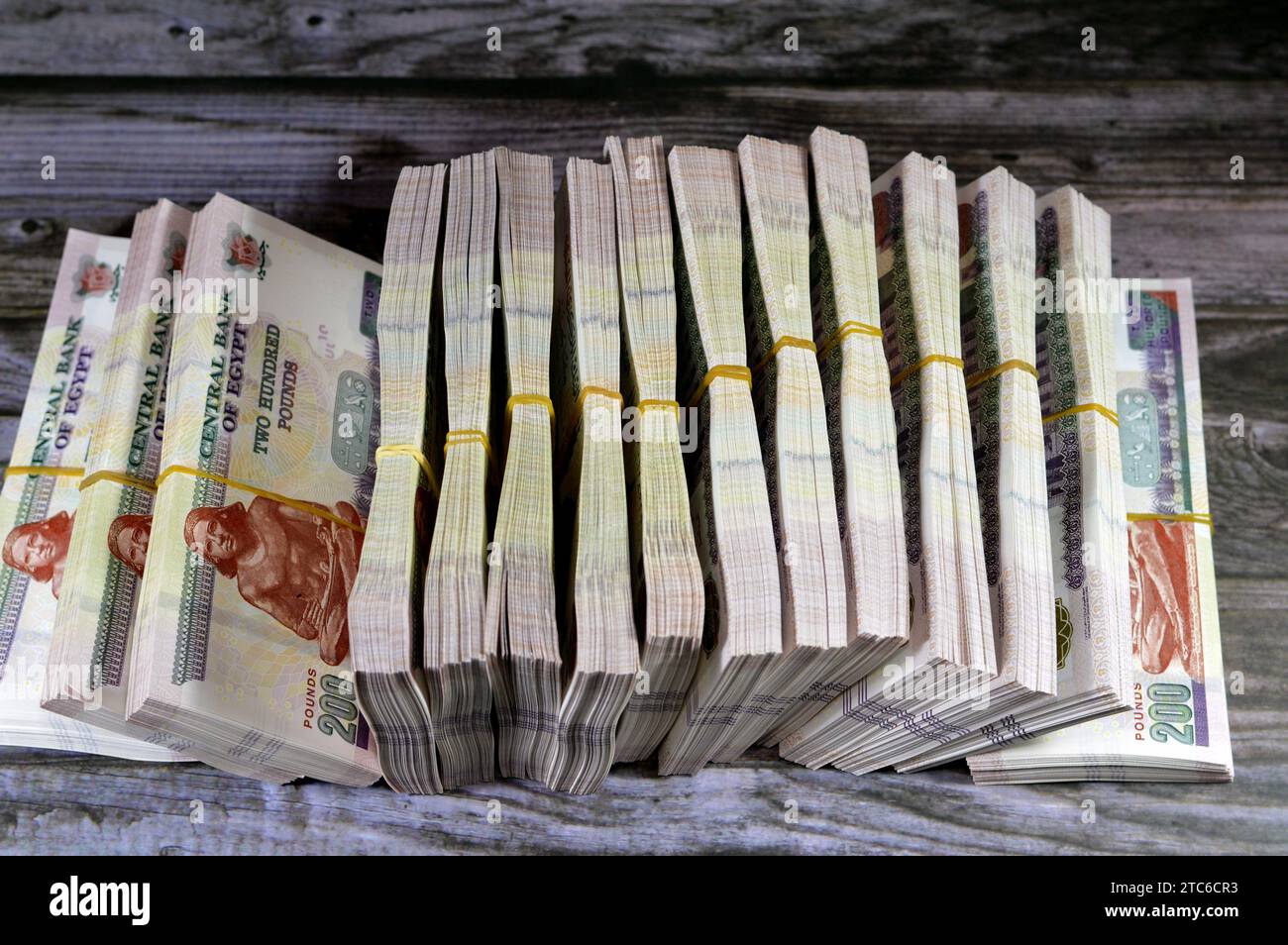 Piles and Stacks of Egypt money thousands of Pounds currency banknotes ...