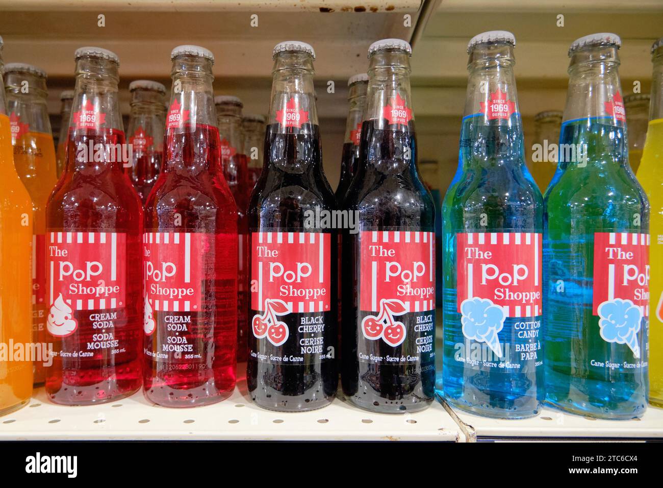Supermarket shelf of various independent Pop bottles from "The Pop ...