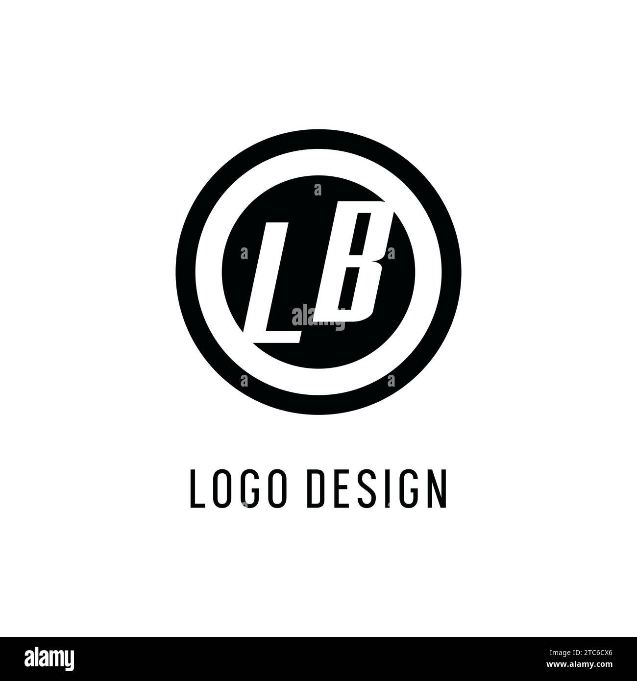 Initial LB logo concentric circle line, clean and simple monogram logo ...