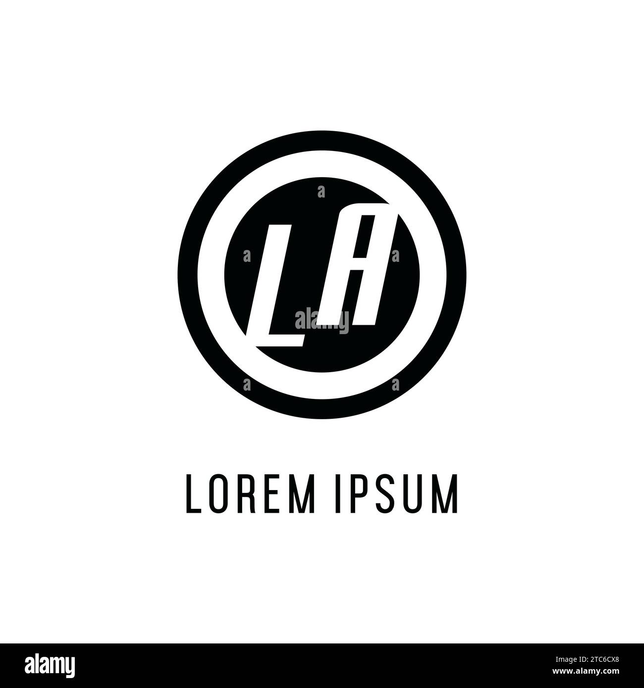 Initial LA logo concentric circle line, clean and simple monogram logo ...