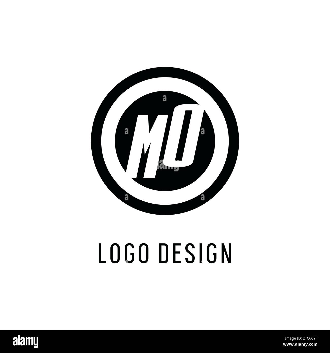 Initial MO logo concentric circle line, clean and simple monogram logo ...