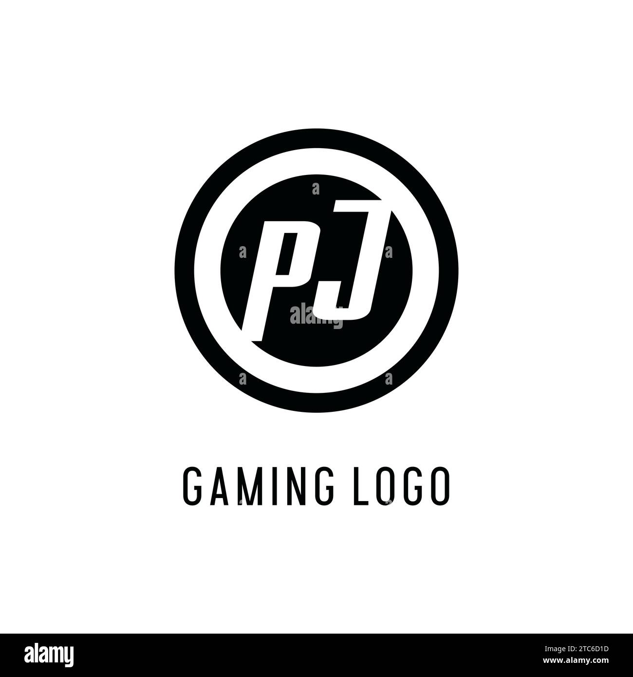 Initial PJ logo concentric circle line, clean and simple monogram logo style vector graphic ...