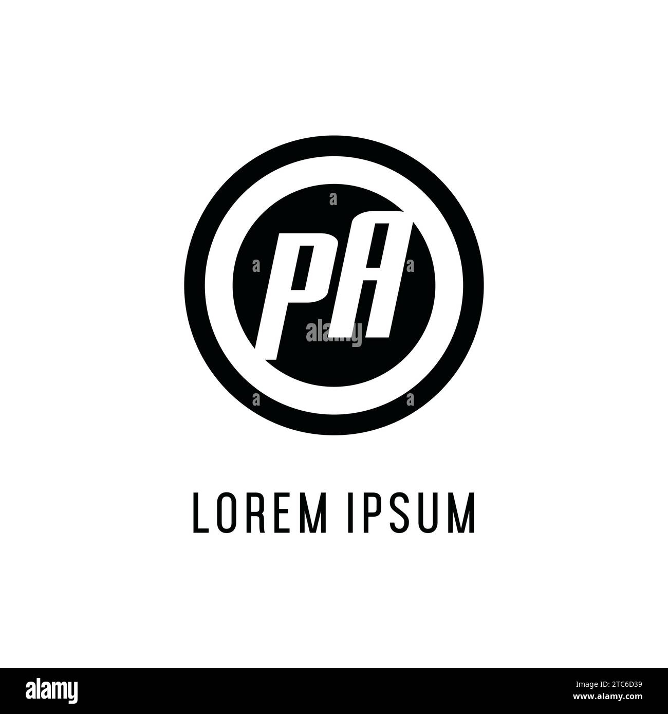 Initial PA logo concentric circle line, clean and simple monogram logo ...