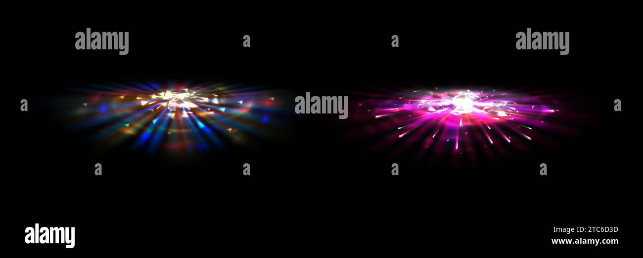 Light from prism or diamond with rainbow hologram shining flare ...