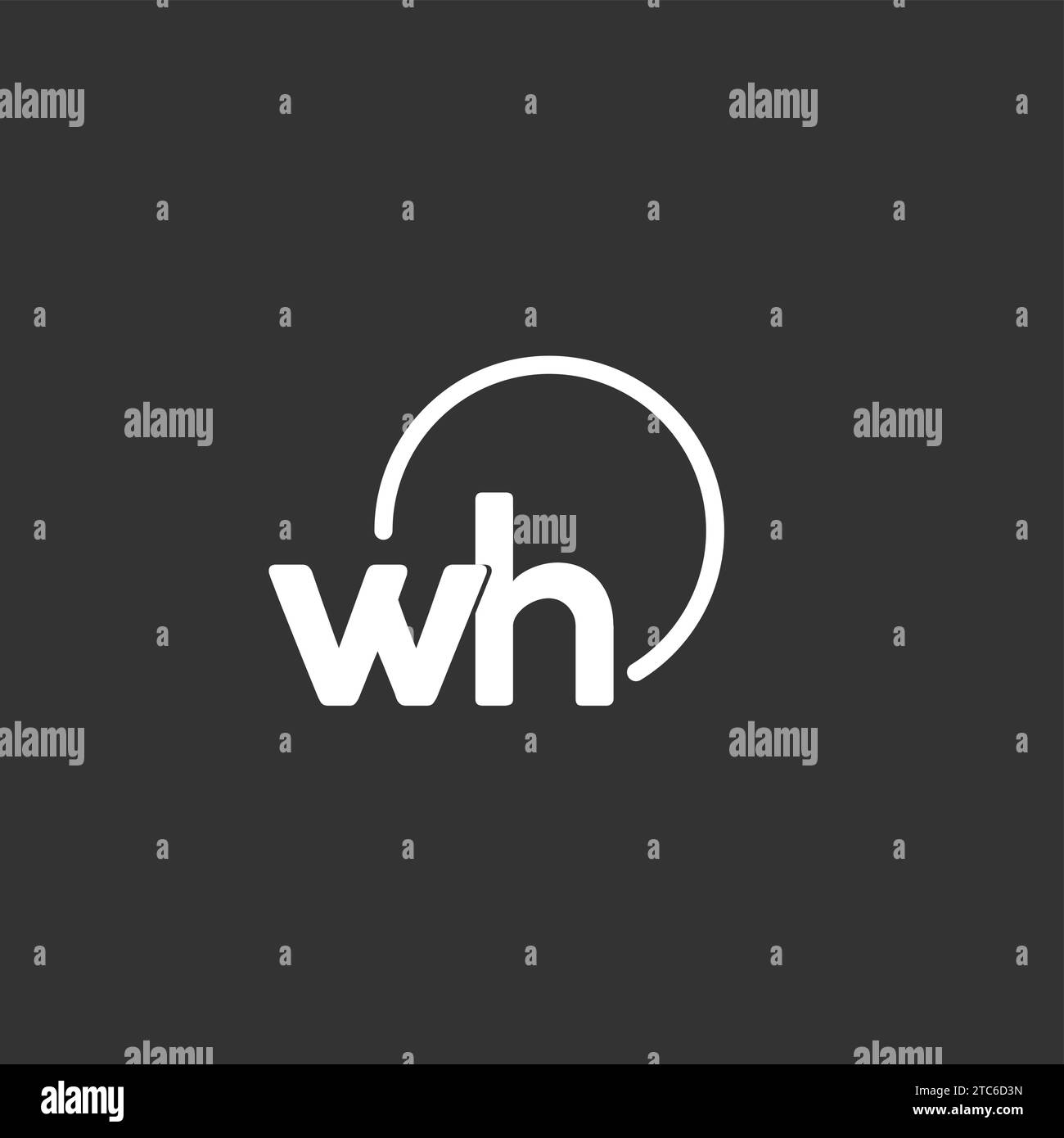 WH initial logo with rounded circle vector graphic Stock Vector Image ...