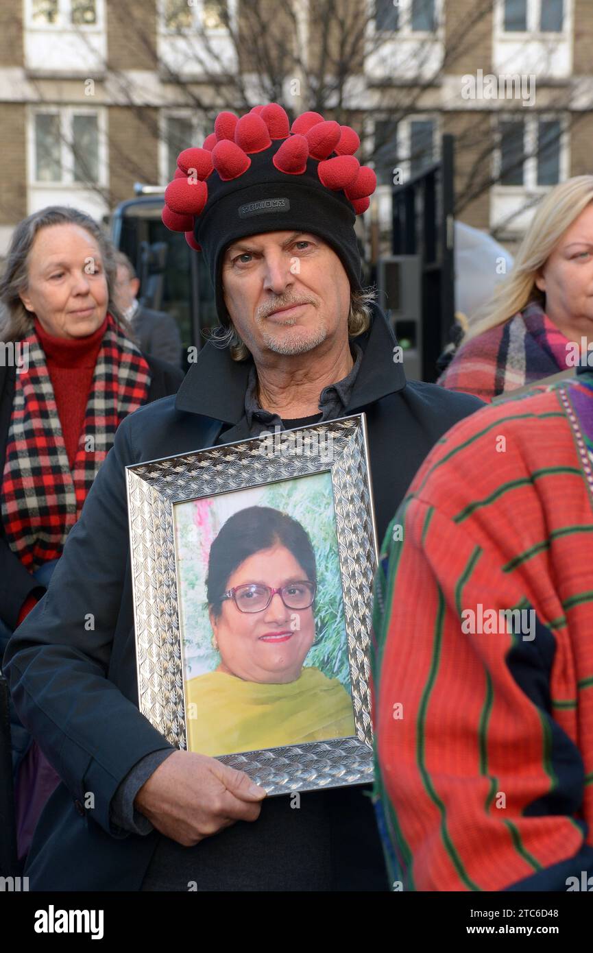 London, UK. 11th Dec, 2023. Bereaved families outside Dorland house as ...