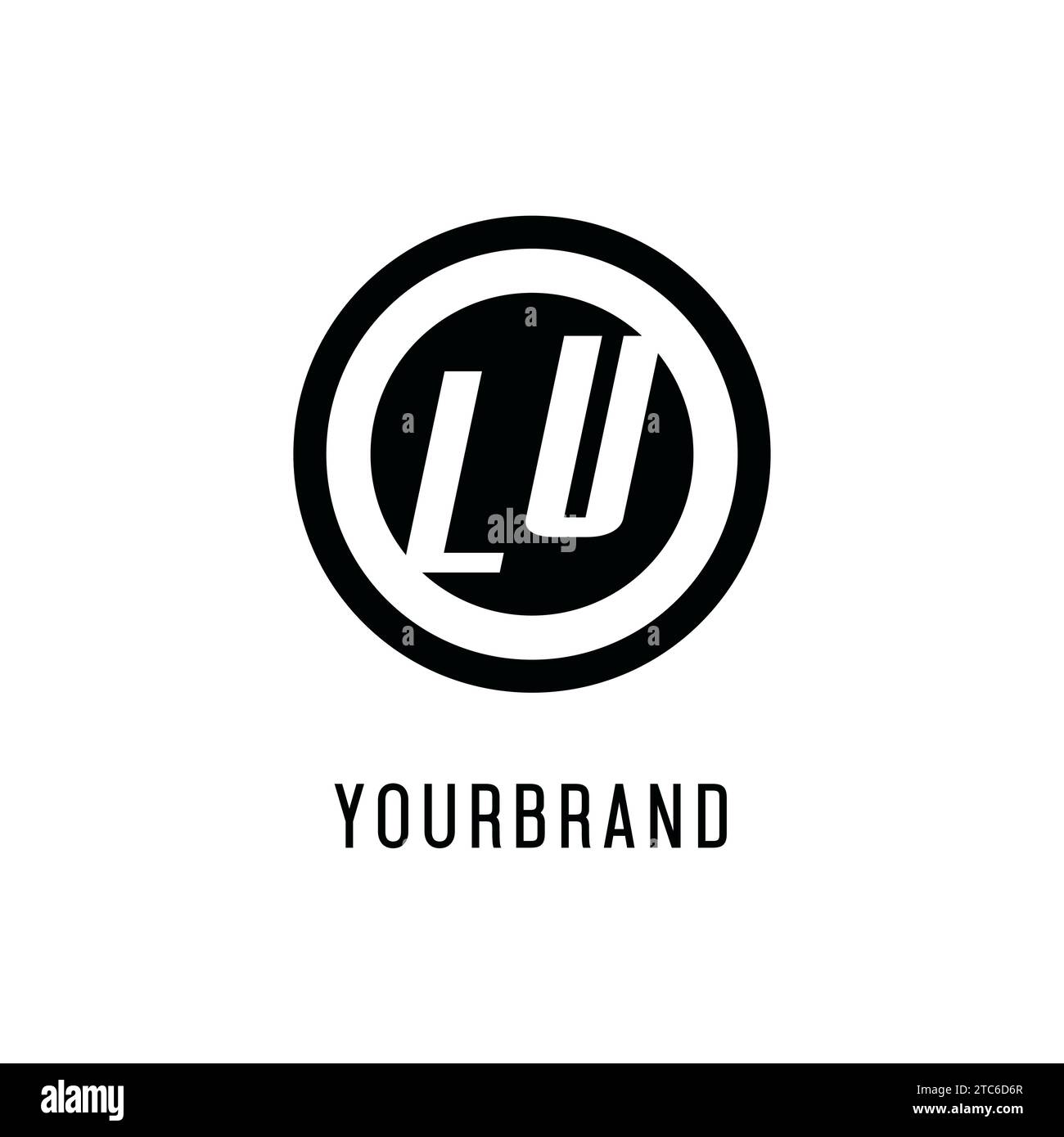 Initial LU logo concentric circle line, clean and simple monogram logo ...