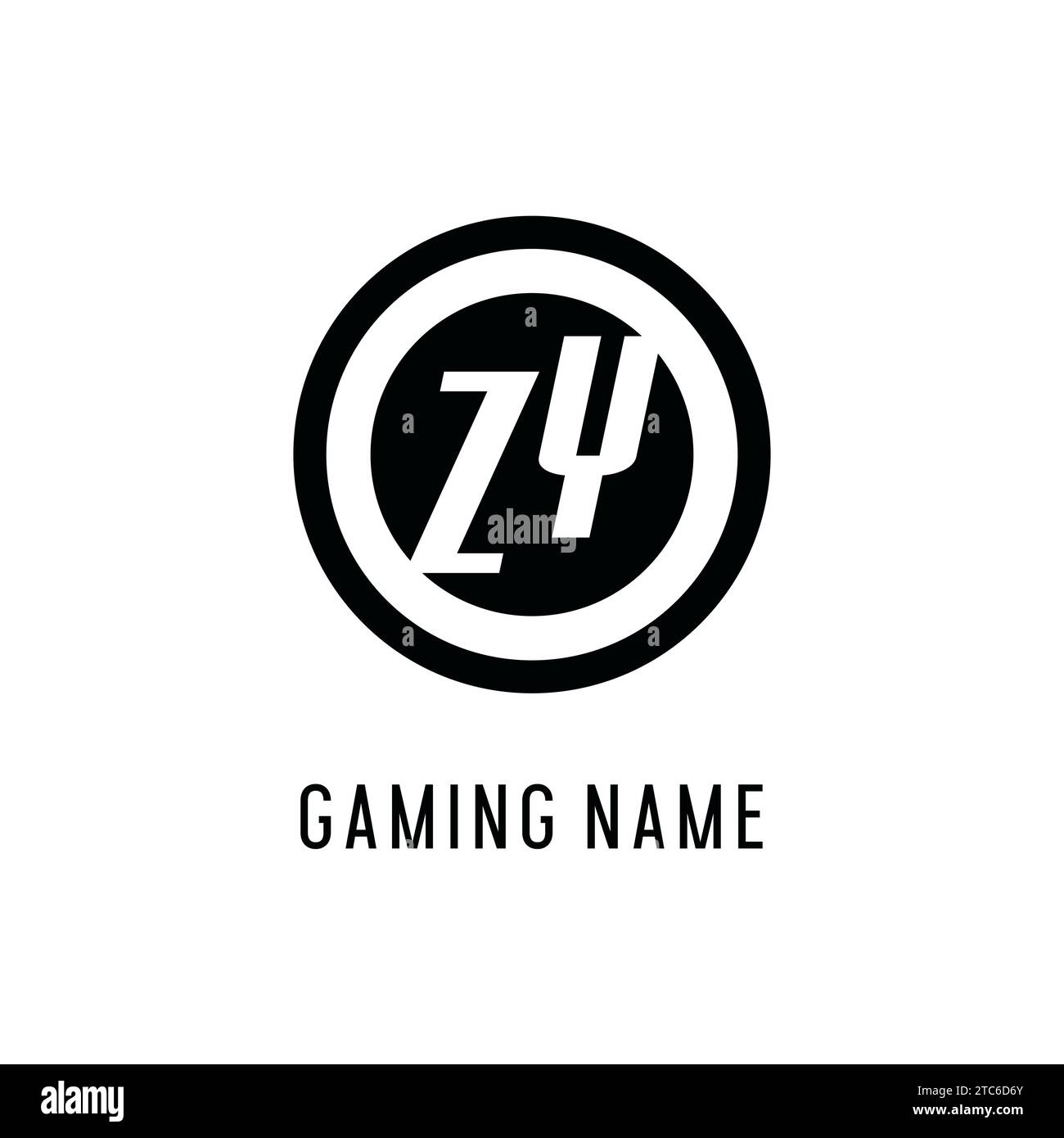 Initial ZY logo concentric circle line, clean and simple monogram logo style vector graphic ...