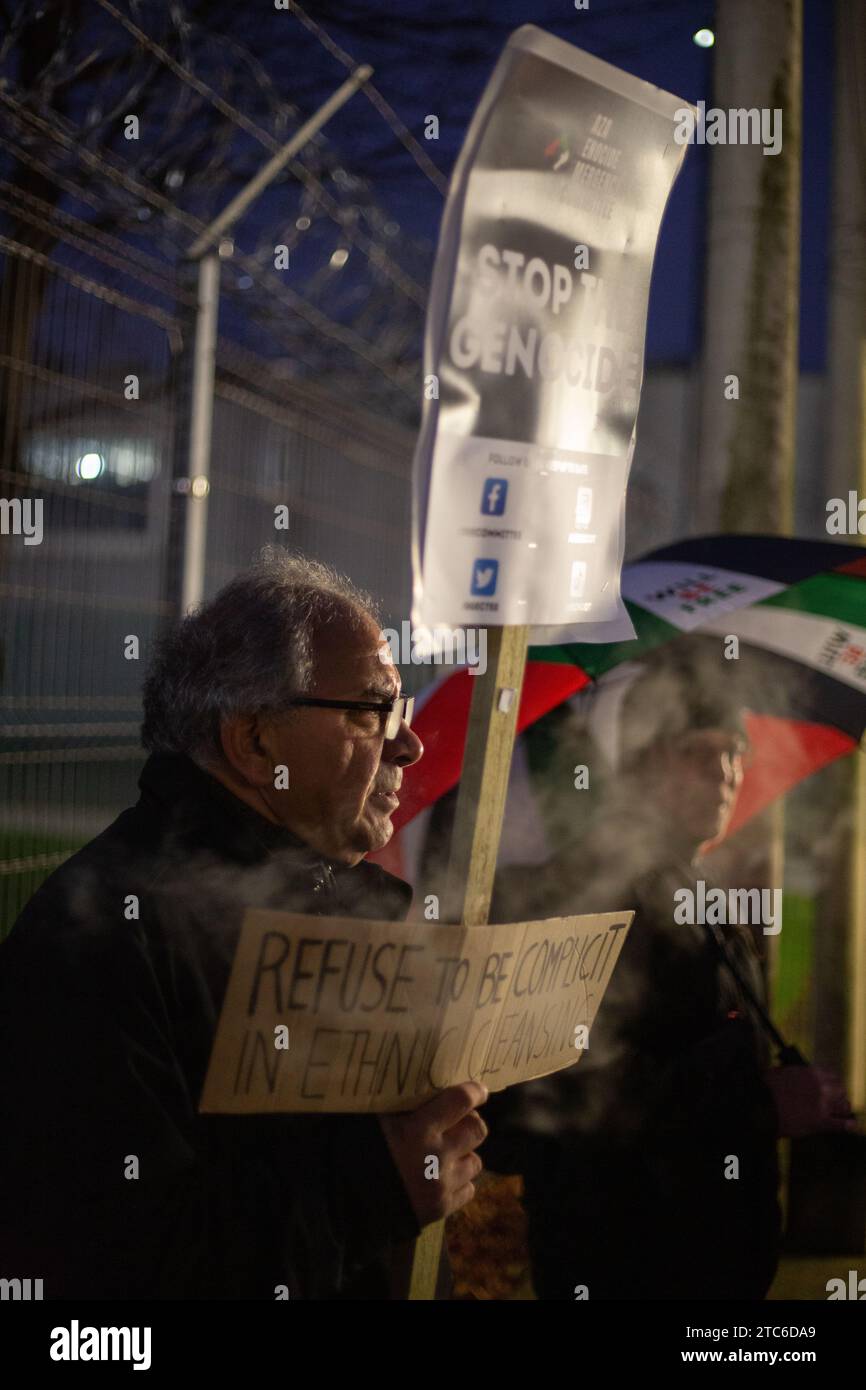 Glasgow, UK, 11th Dec 2023. Pro-Palestine rally gathers at front gate ...