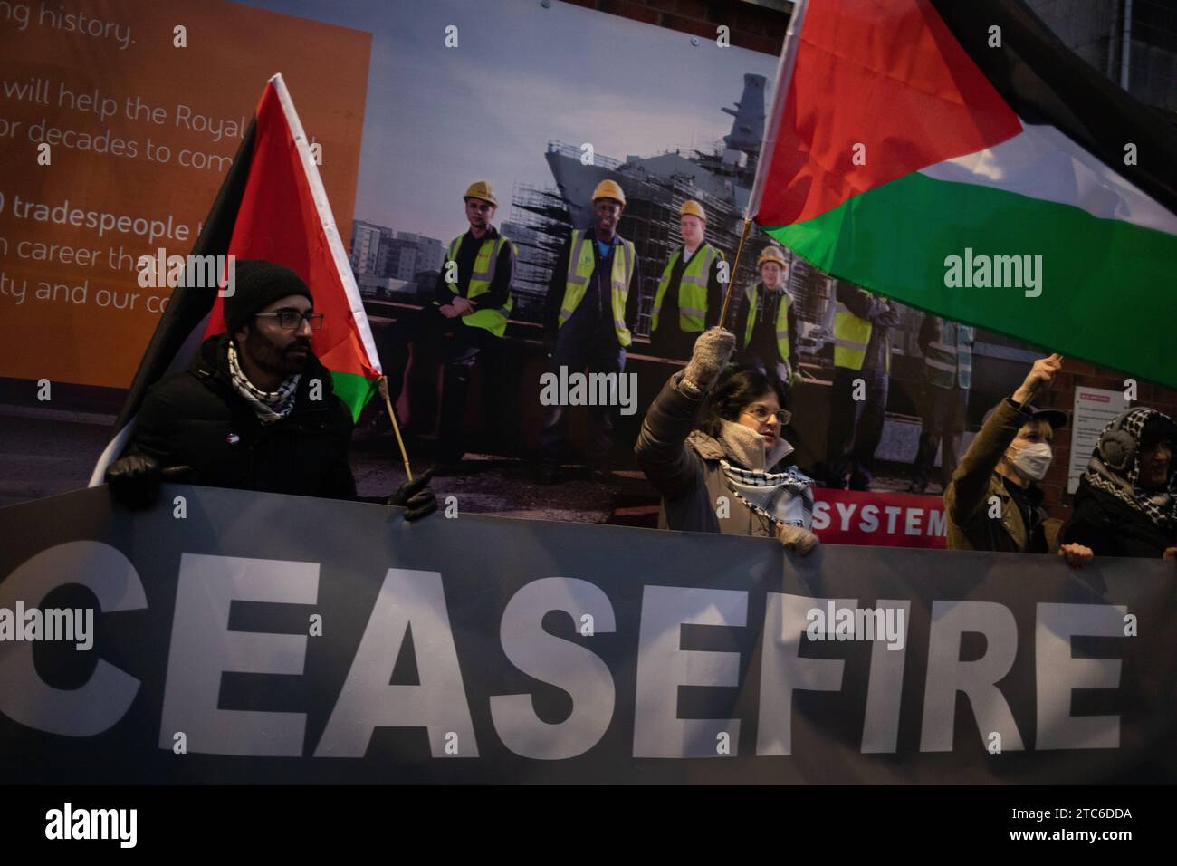Glasgow, UK, 11th Dec 2023. Pro-Palestine rally gathers at front gate ...