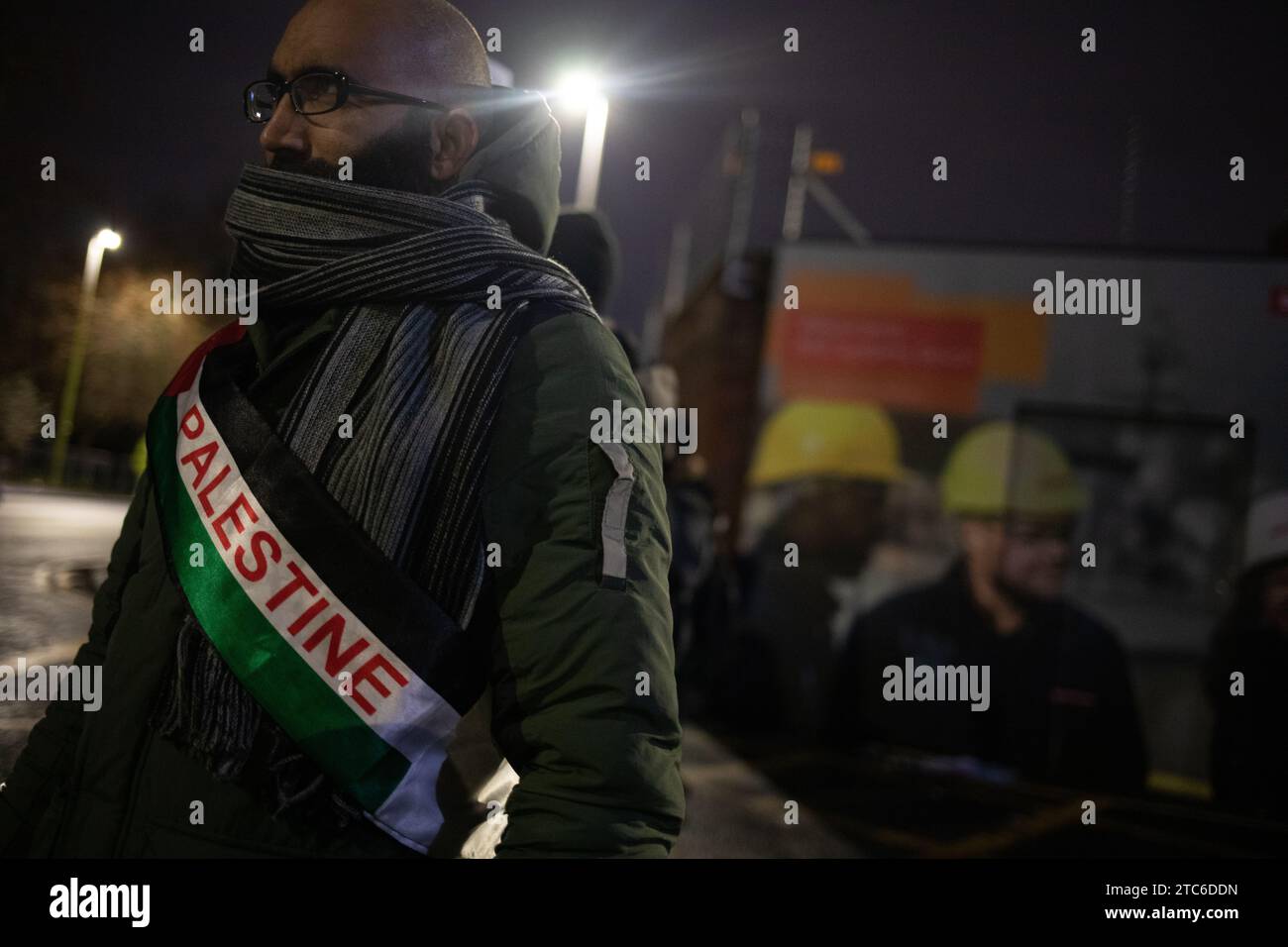 Glasgow, UK, 11th Dec 2023. Pro-Palestine rally gathers at front gate ...