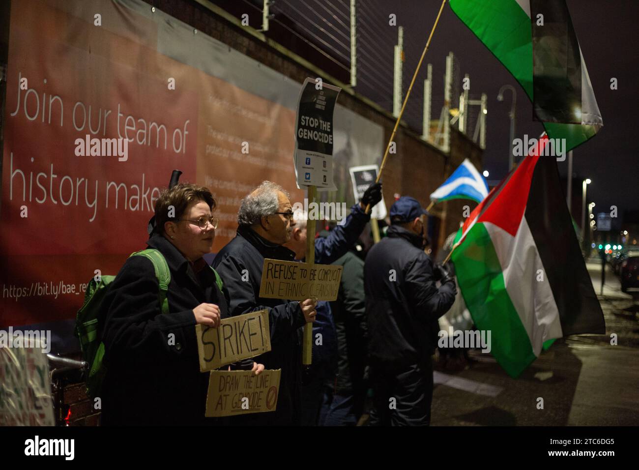 Glasgow, UK, 11th Dec 2023. Pro-Palestine rally gathers at front gate ...