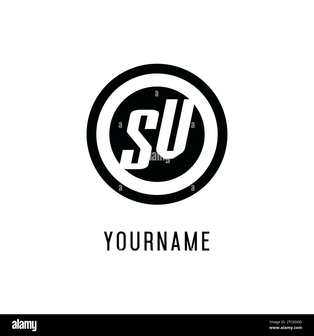 Initial SV logo concentric circle line, clean and simple monogram logo style vector graphic ...