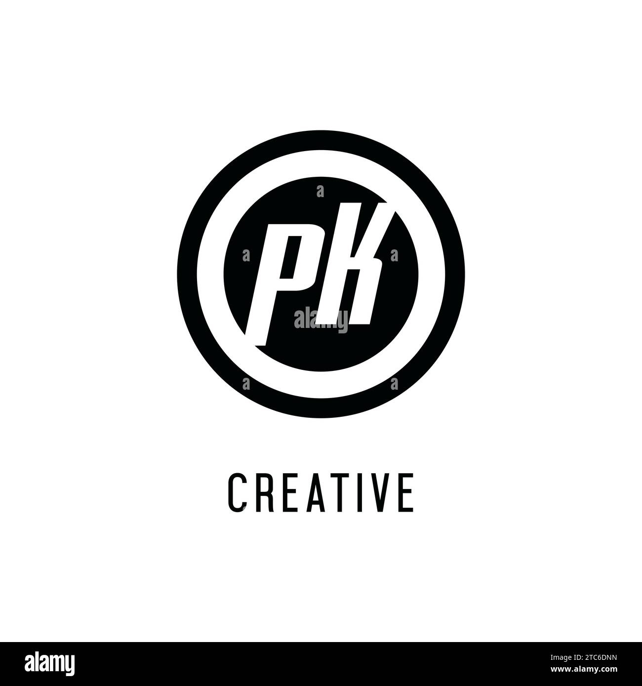 Initial PK logo concentric circle line, clean and simple monogram logo style vector graphic ...