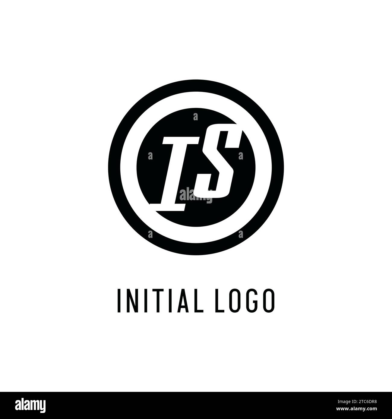 Initial IS logo concentric circle line, clean and simple monogram logo ...