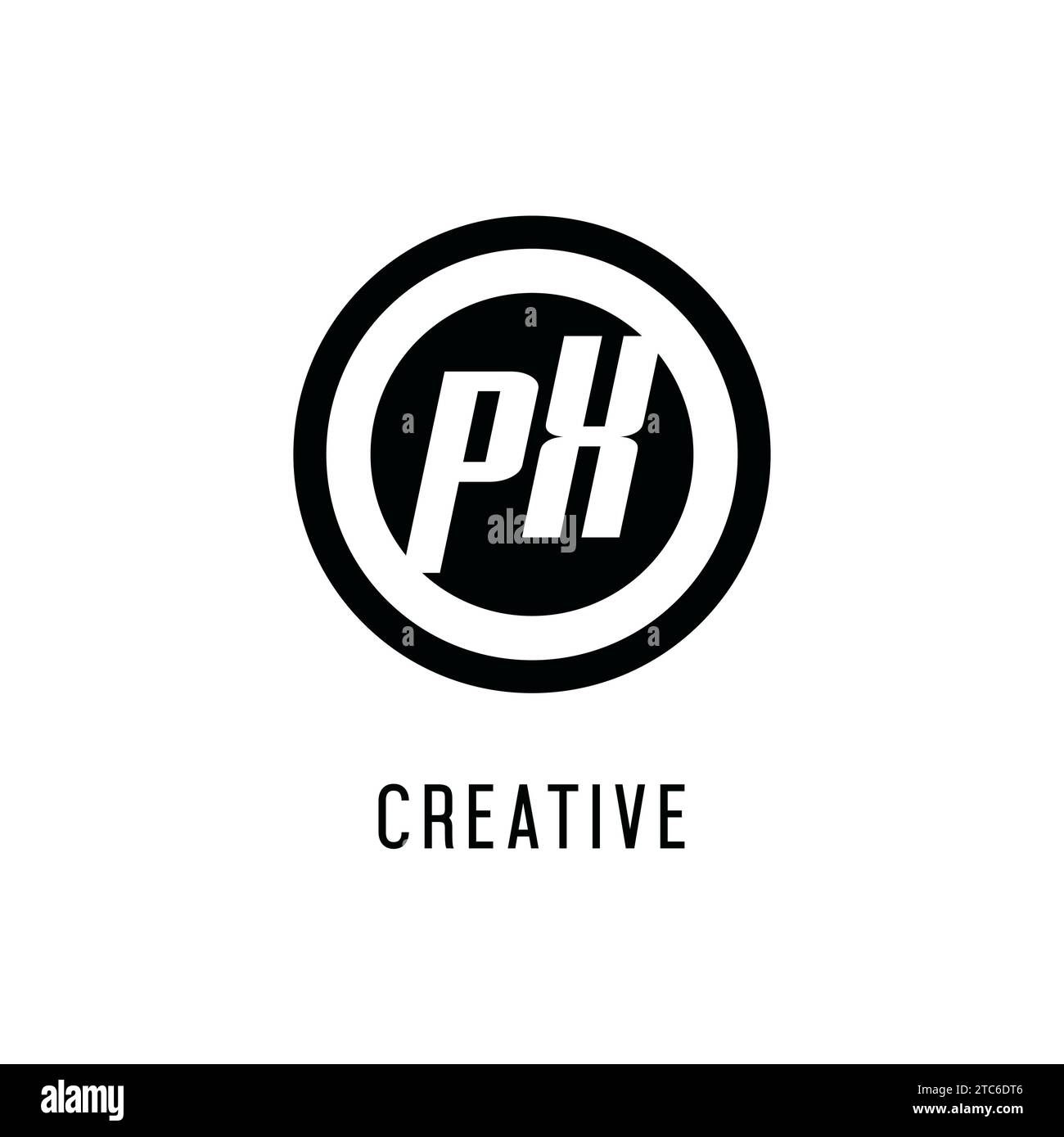 Initial PX logo concentric circle line, clean and simple monogram logo style vector graphic ...