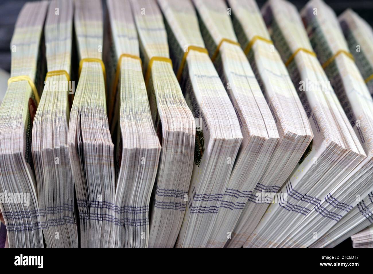 Piles and Stacks of Egypt money thousands of Pounds currency banknotes ...