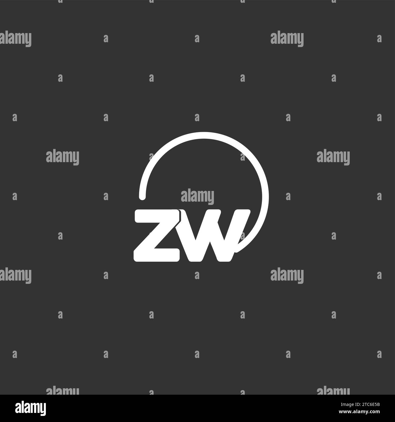 ZW initial logo with rounded circle vector graphic Stock Vector Image ...