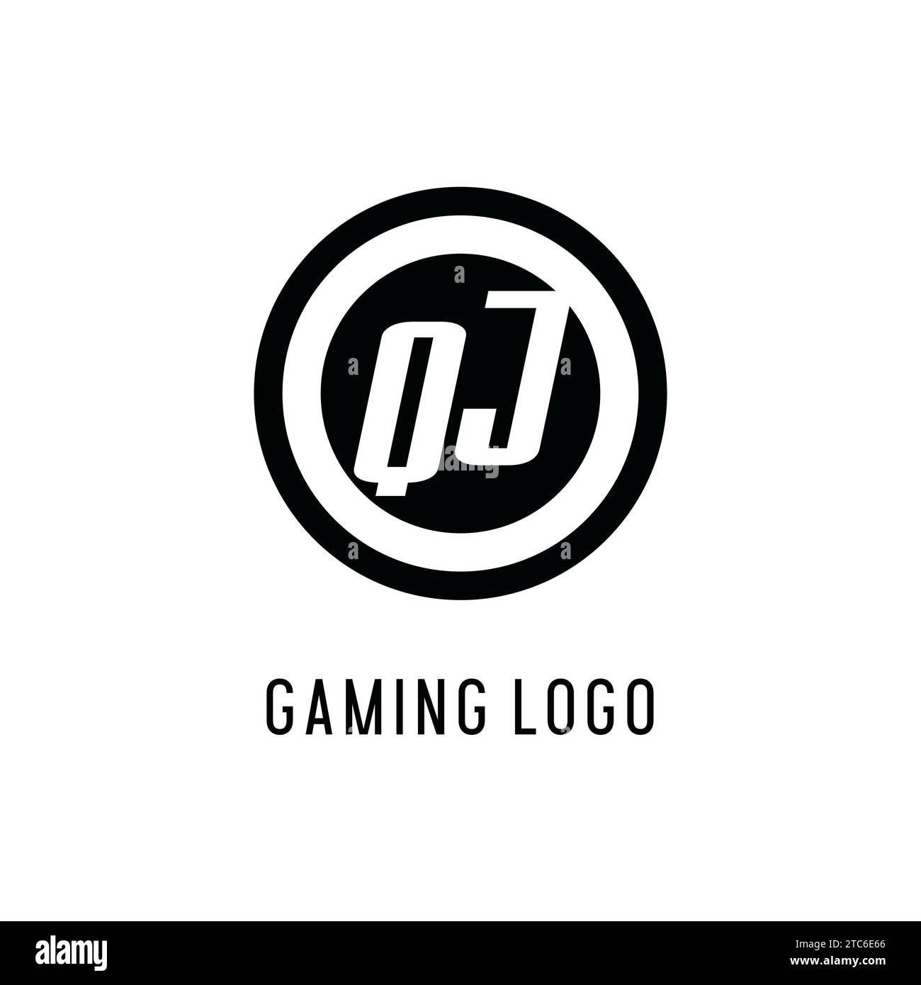 Initial QJ logo concentric circle line, clean and simple monogram logo ...