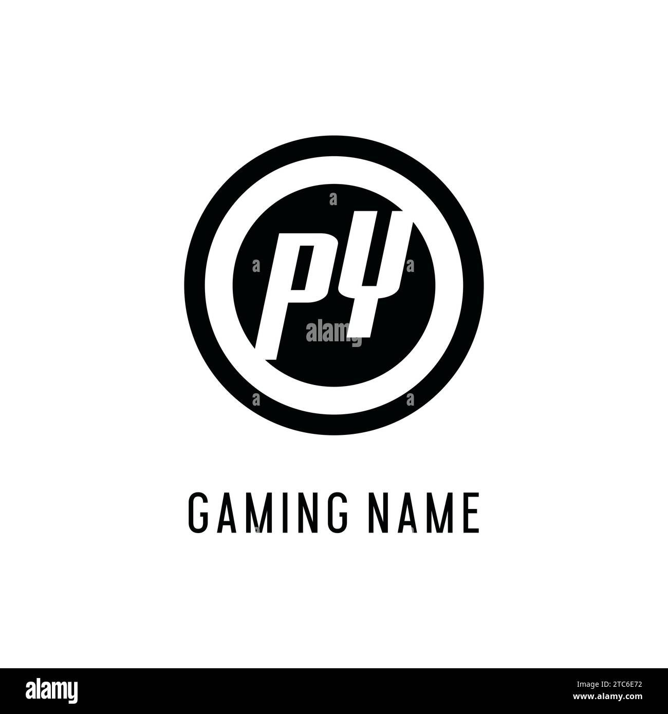 Initial PY logo concentric circle line, clean and simple monogram logo ...