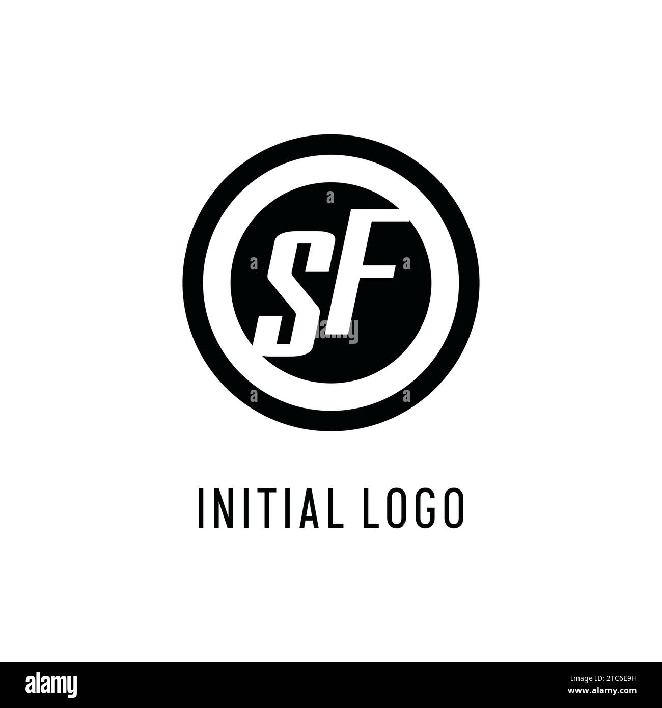 Initial SF logo concentric circle line, clean and simple monogram logo ...