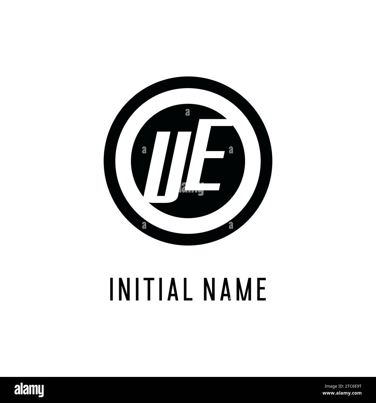 Initial UE logo concentric circle line, clean and simple monogram logo ...