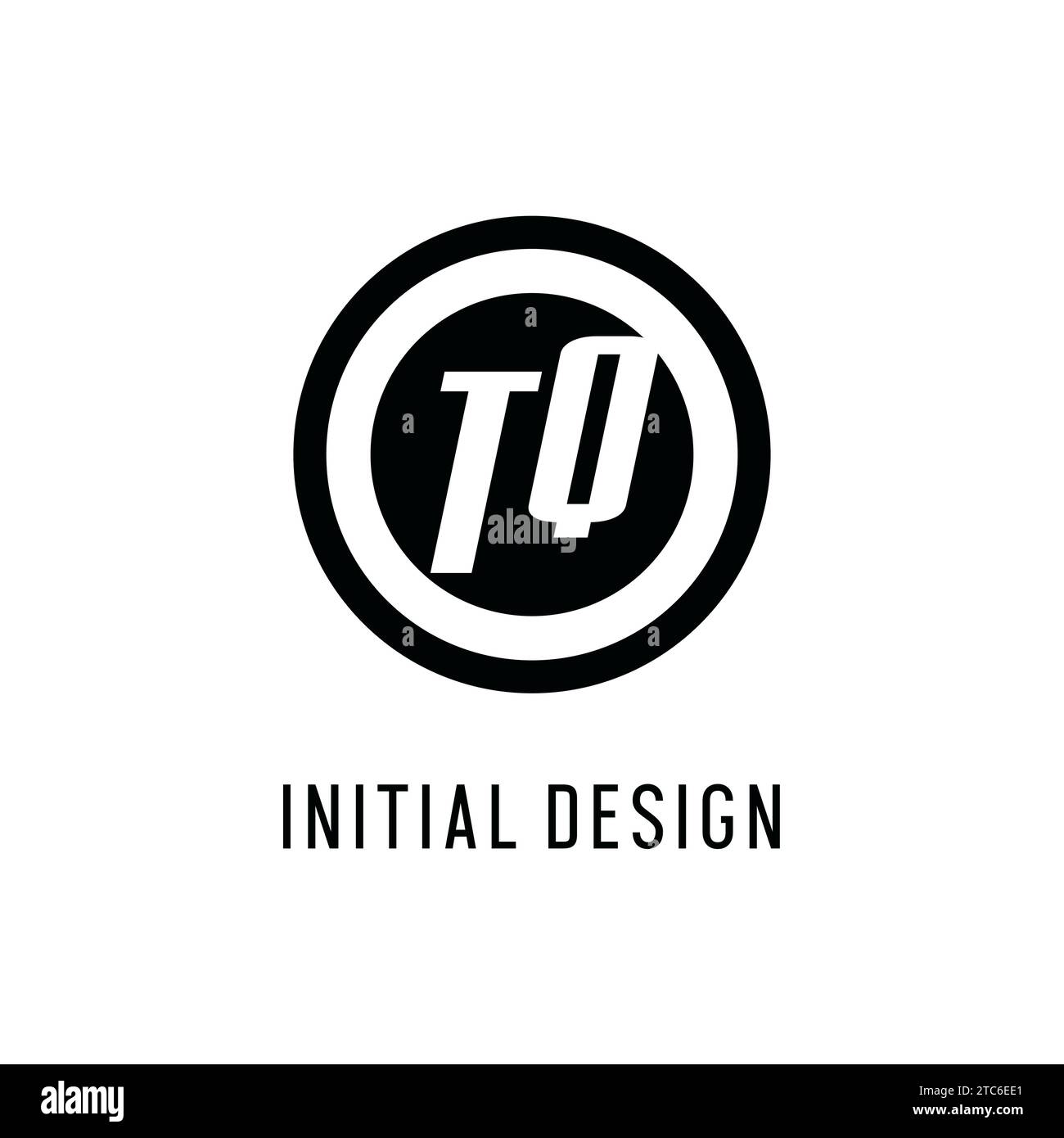 Initial TQ logo concentric circle line, clean and simple monogram logo style vector graphic ...