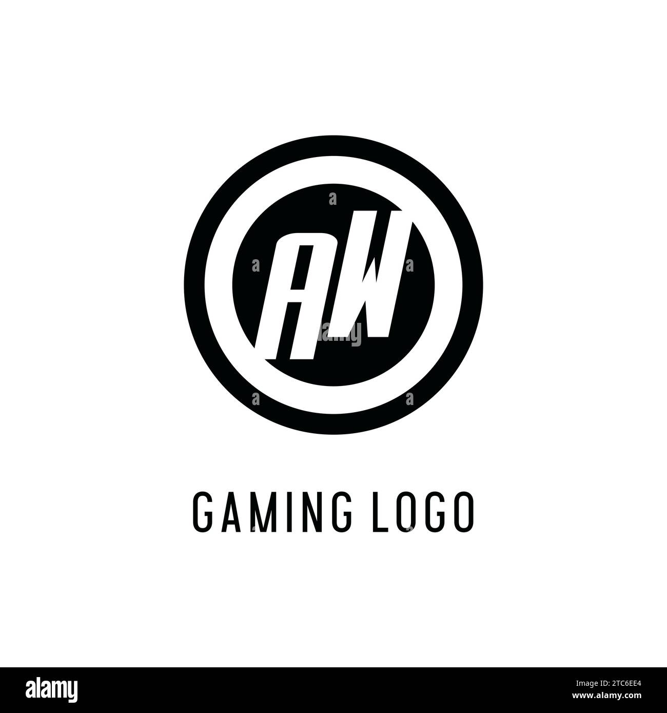 Initial AW logo concentric circle line, clean and simple monogram logo ...