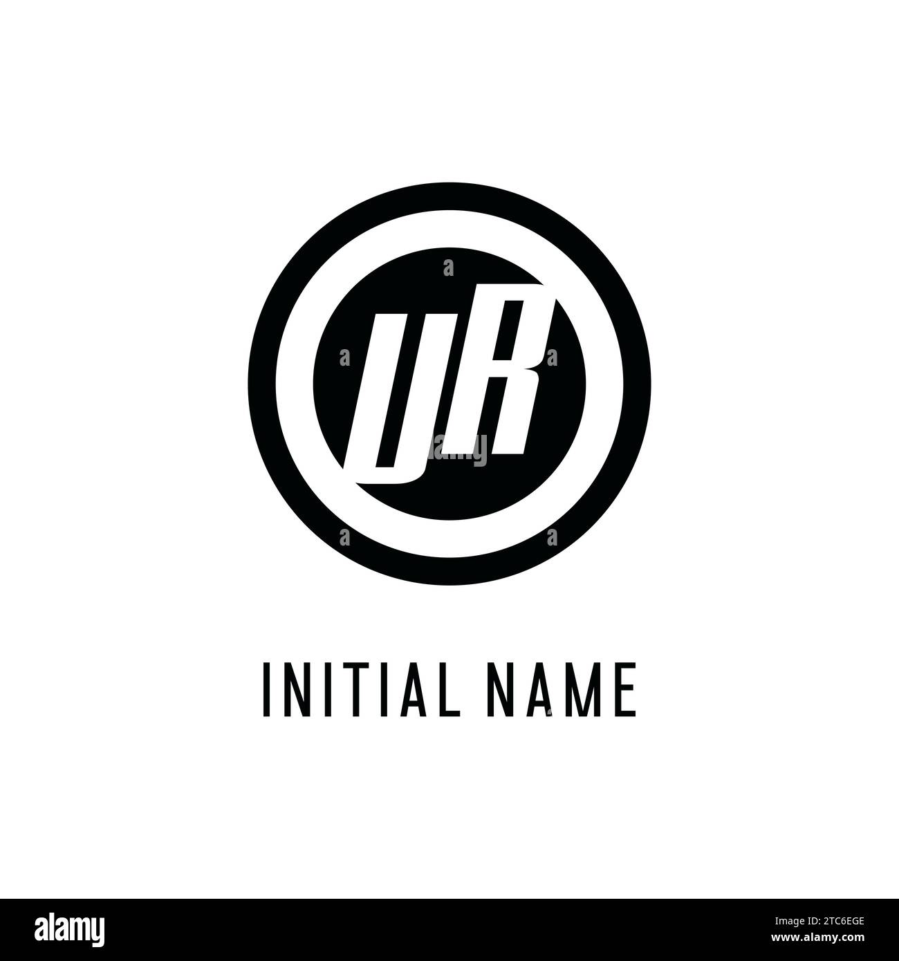 Initial UR logo concentric circle line, clean and simple monogram logo ...