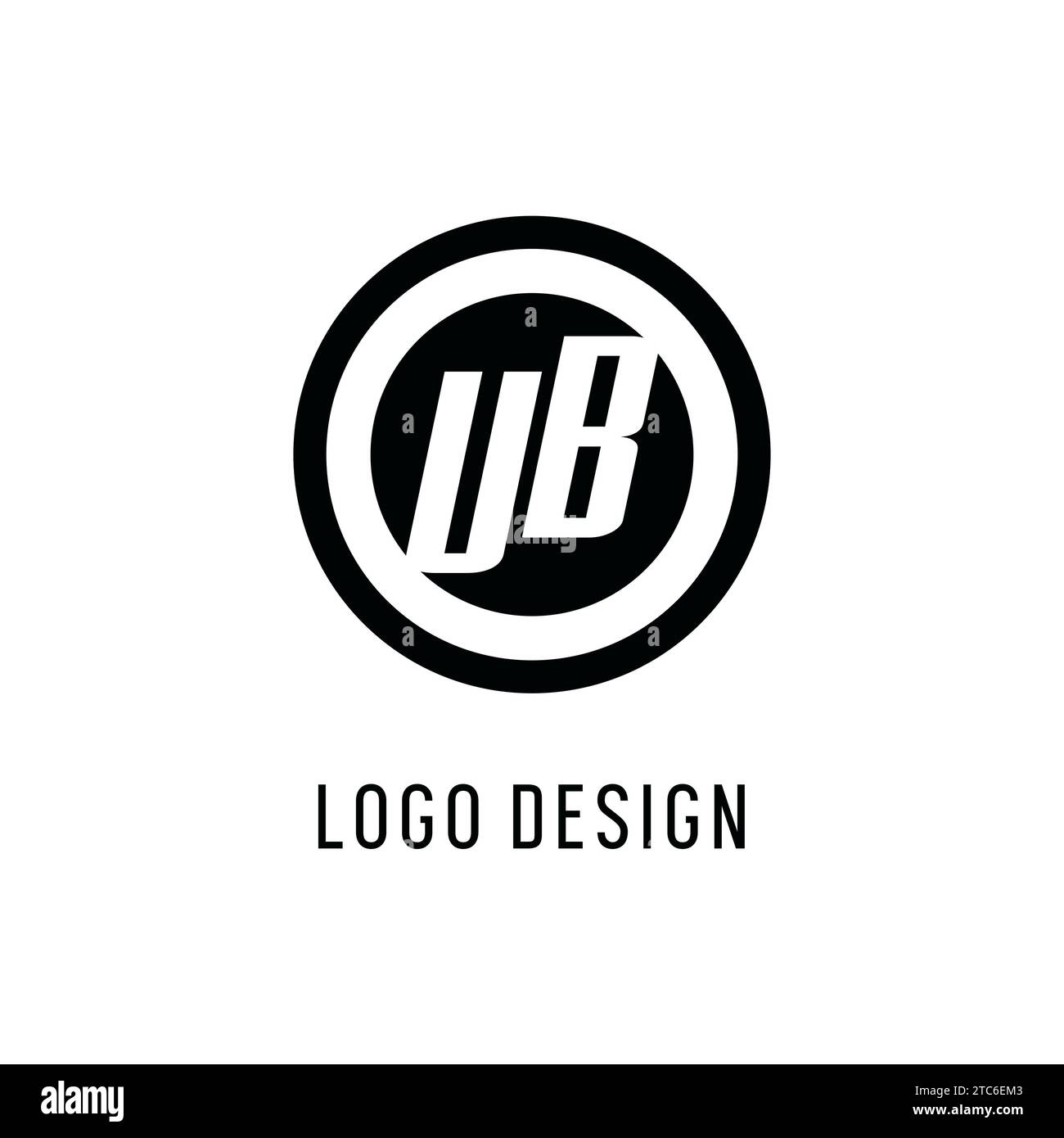 Initial UB logo concentric circle line, clean and simple monogram logo style vector graphic ...