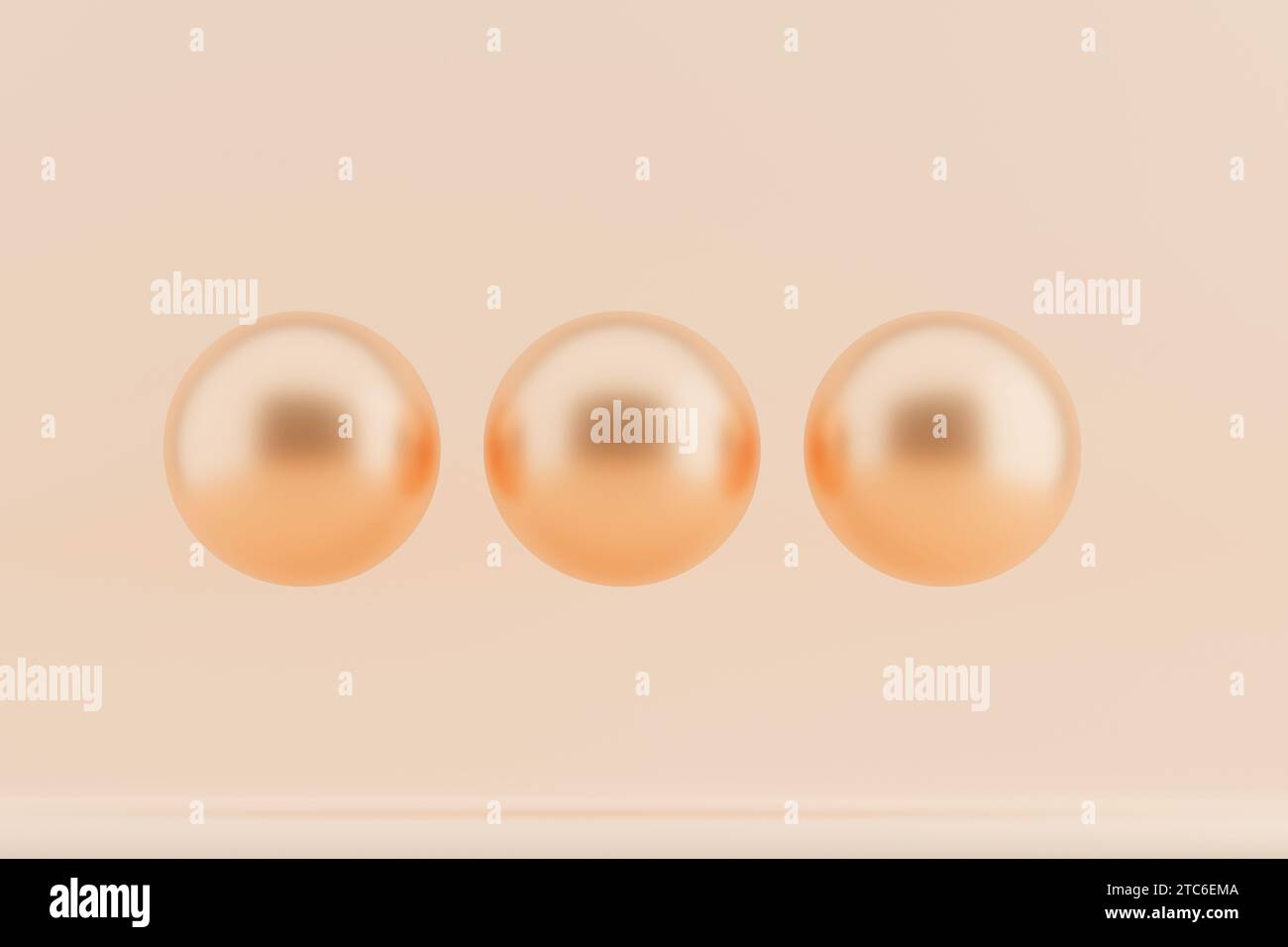 Minimalist metal spheres peach fuzz color of the year 2024 3d elements ...