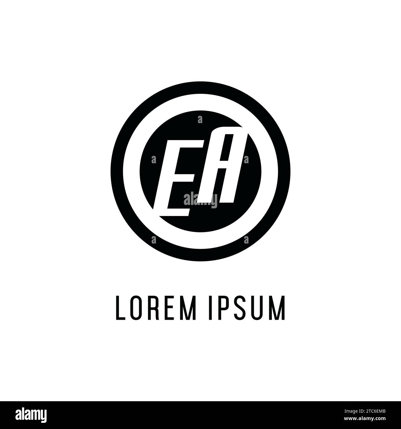 Initial EA logo concentric circle line, clean and simple monogram logo ...