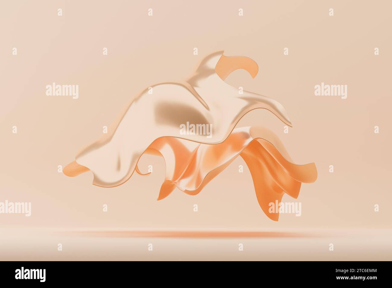 Abstract minimal metal levitation in peach fuzz color of the year 2024 ...