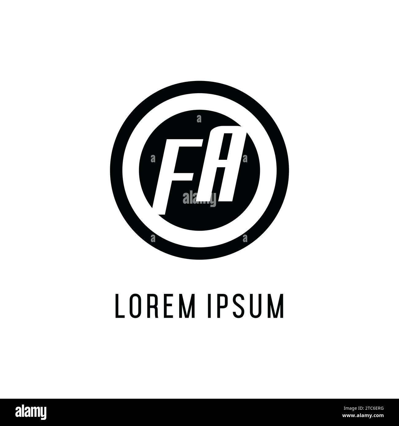 Initial FA logo concentric circle line, clean and simple monogram logo style vector graphic ...