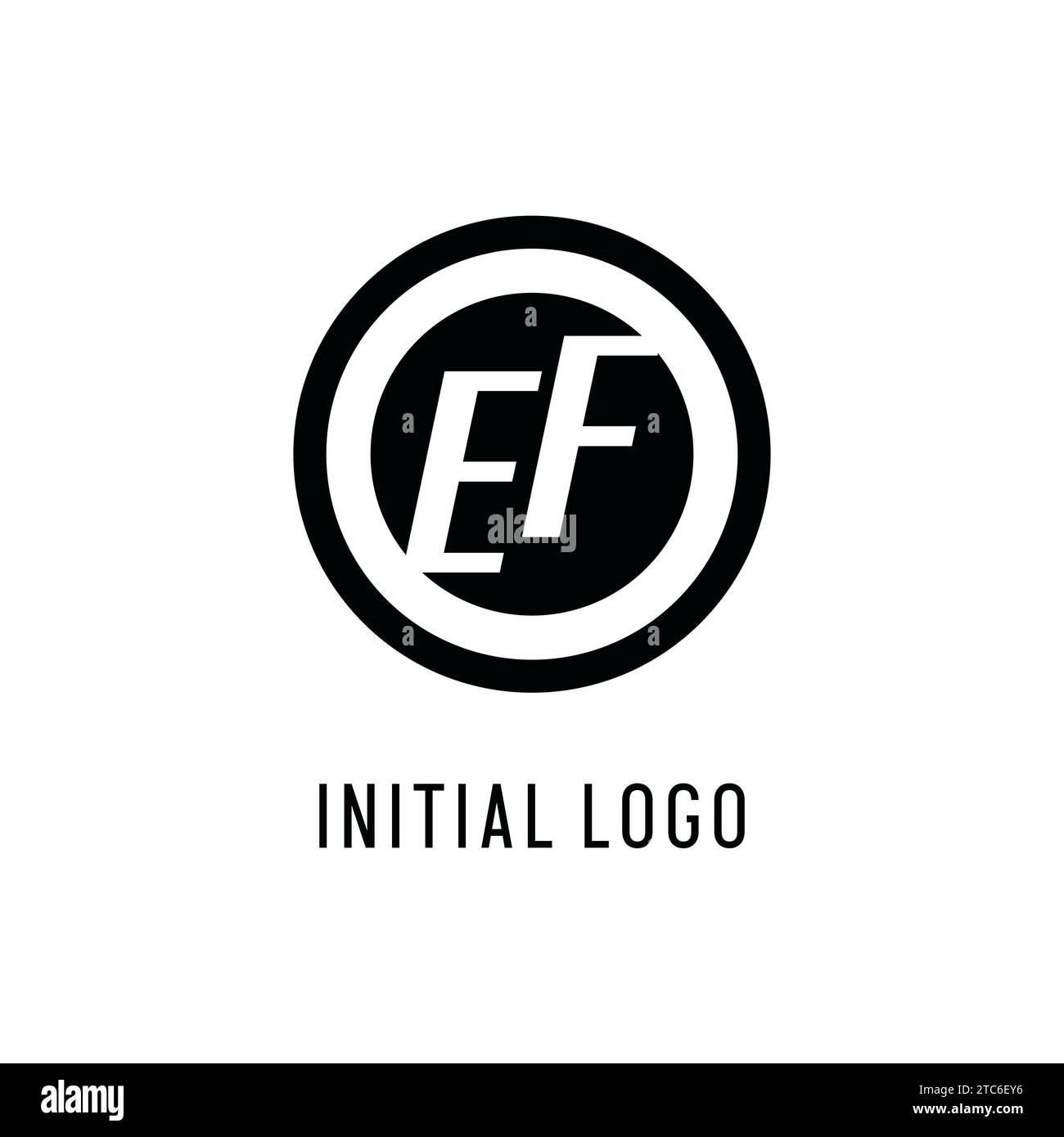 Initial EF logo concentric circle line, clean and simple monogram logo style vector graphic ...