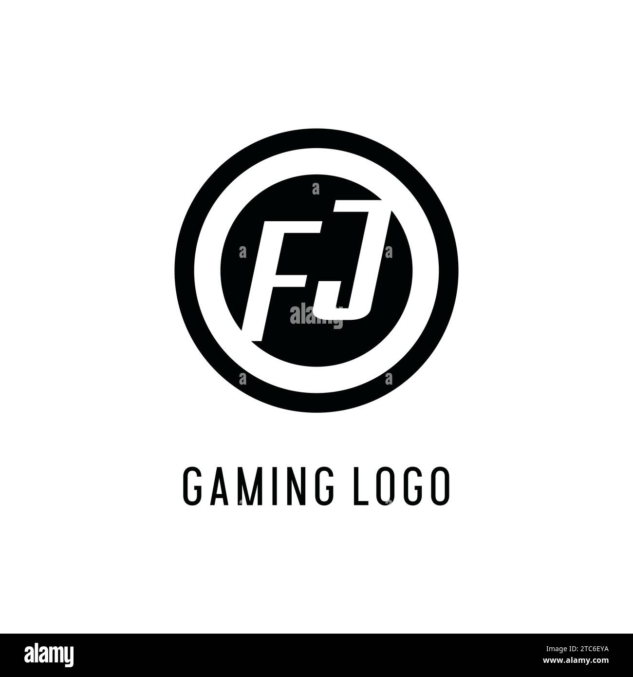 Initial FJ logo concentric circle line, clean and simple monogram logo style vector graphic ...