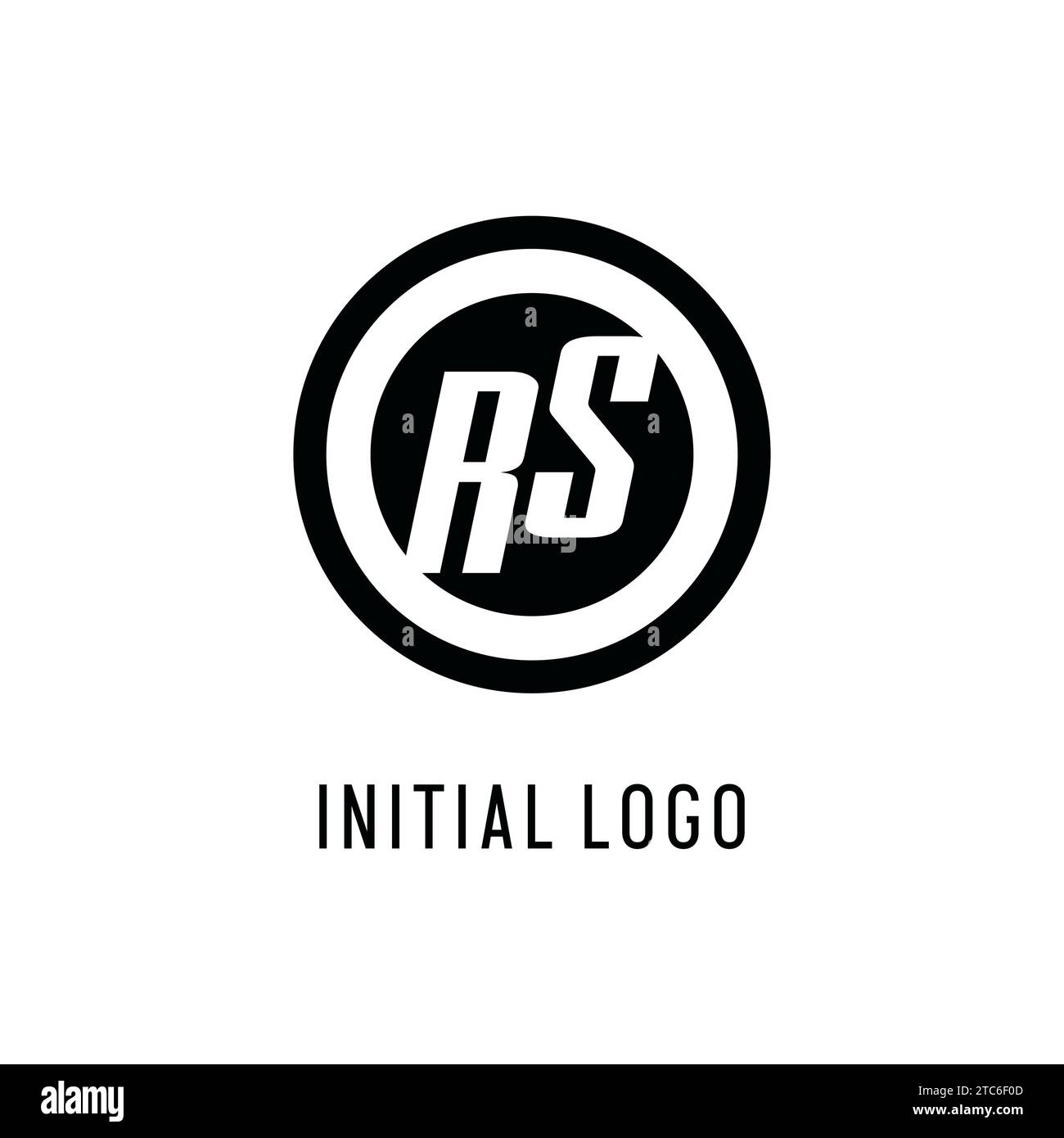 Initial RS logo concentric circle line, clean and simple monogram logo ...