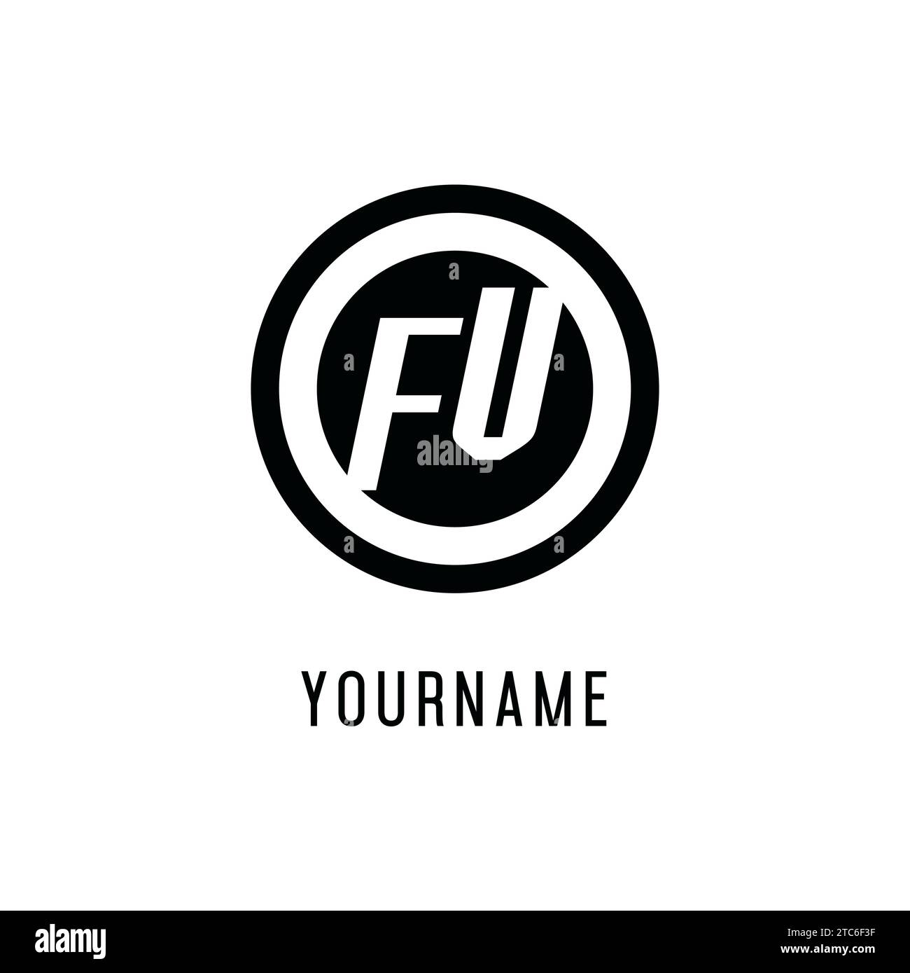 Initial FV logo concentric circle line, clean and simple monogram logo ...