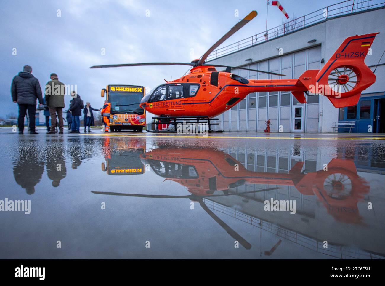 11 December 2023, Mecklenburg-Western Pomerania, Güstrow: A bus from ...