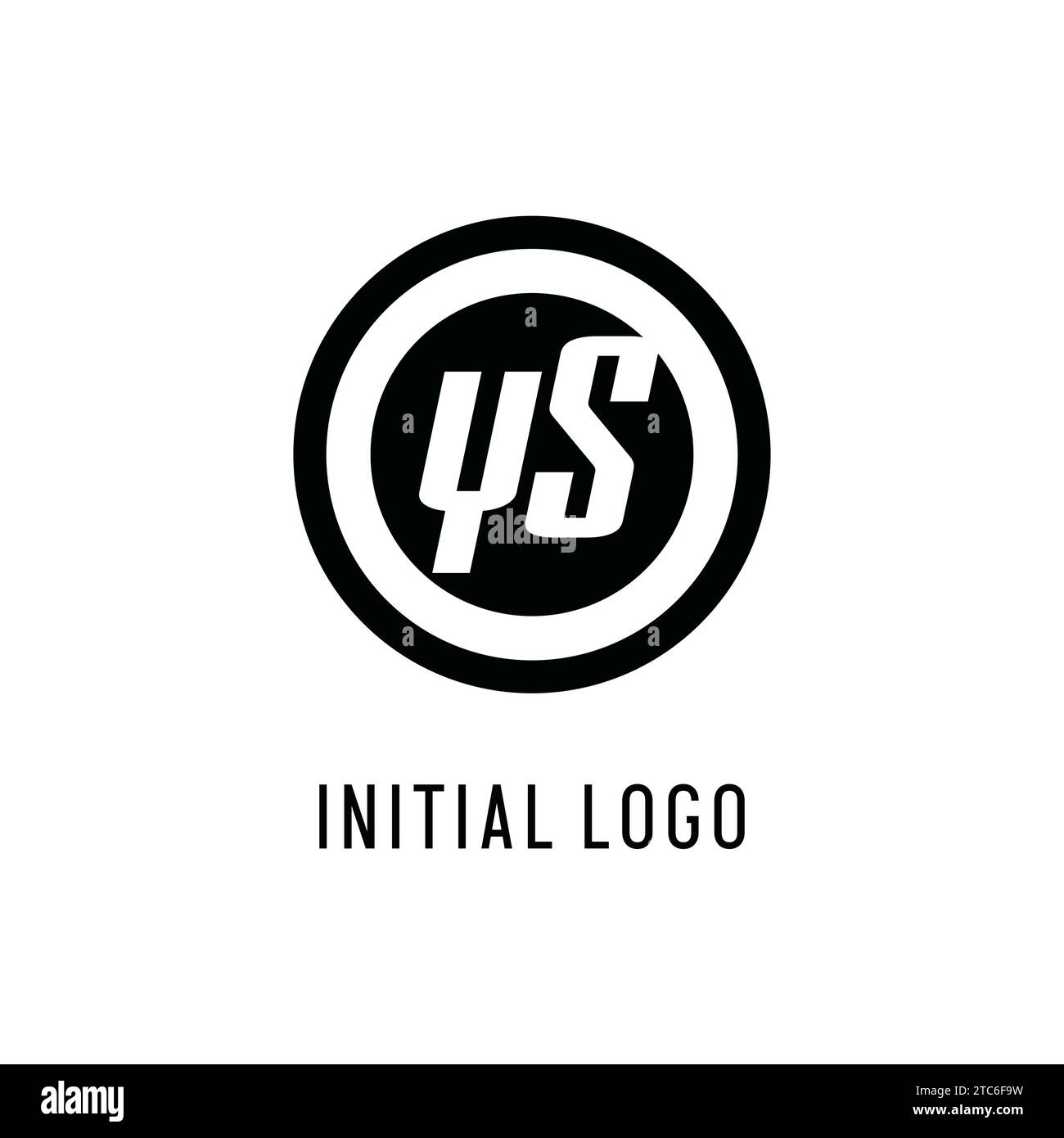 Initial YS logo concentric circle line, clean and simple monogram logo style vector graphic ...