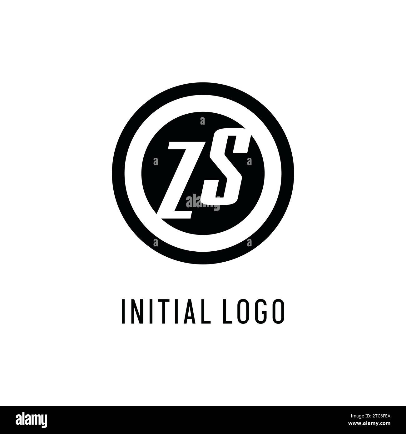 Initial Zs Logo Concentric Circle Line Clean And Simple Monogram Logo Style Vector Graphic