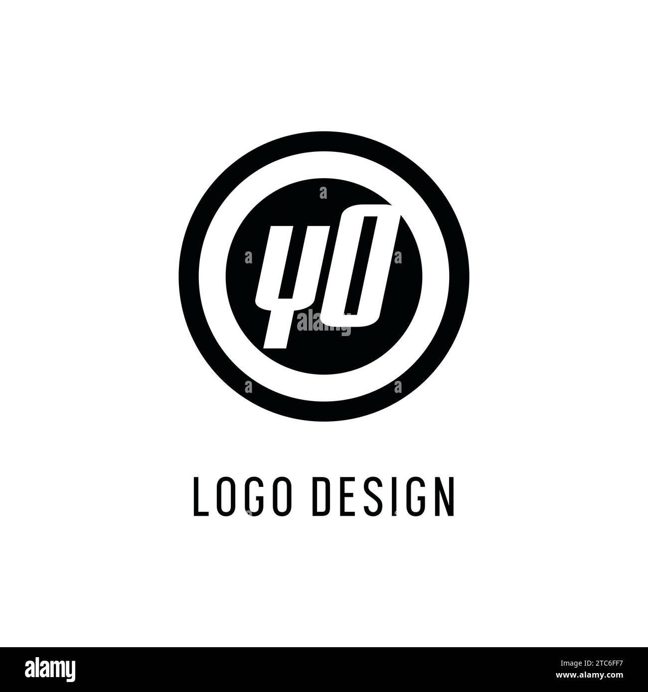 Initial YO logo concentric circle line, clean and simple monogram logo ...