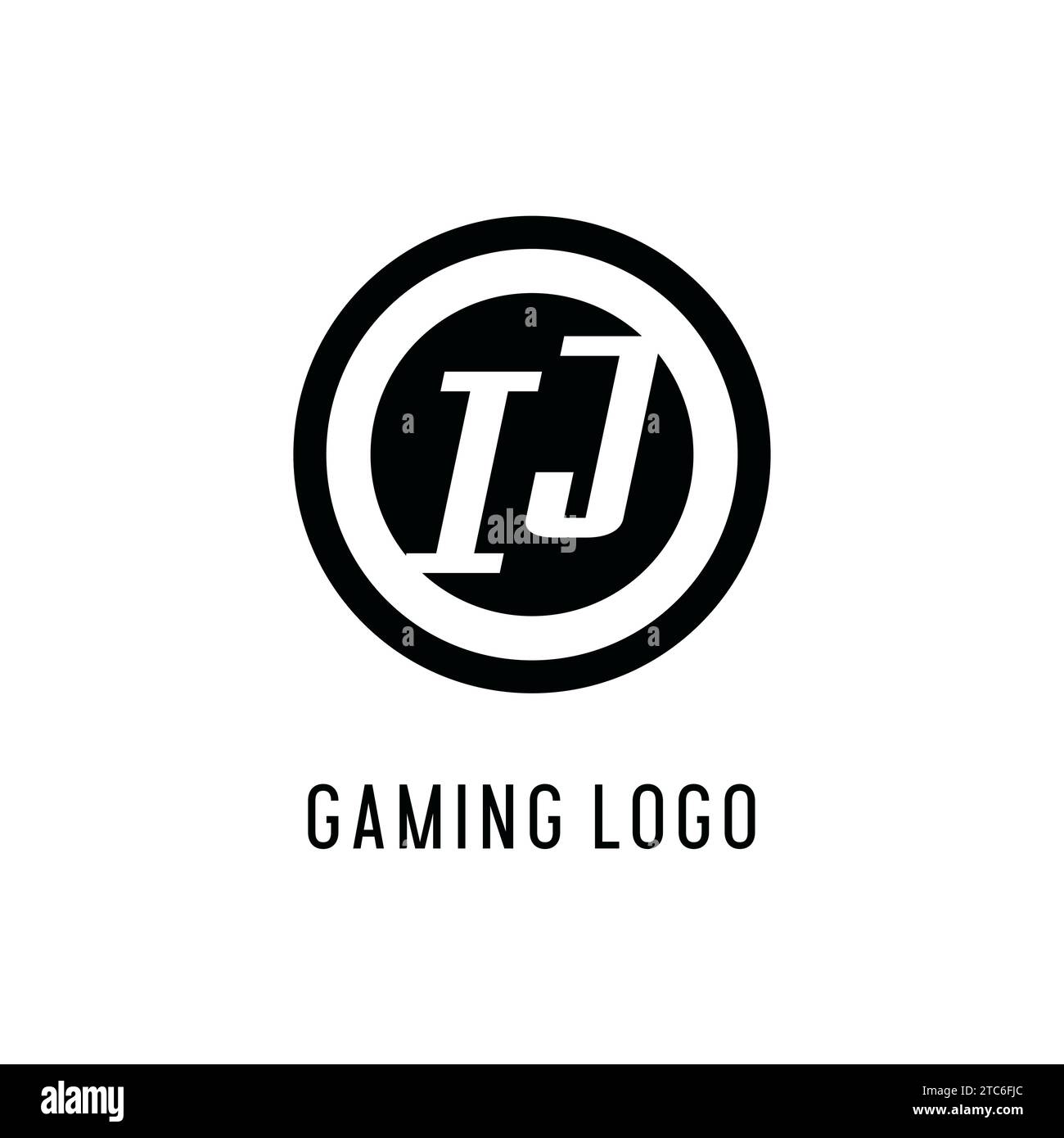 Initial IJ logo concentric circle line, clean and simple monogram logo ...