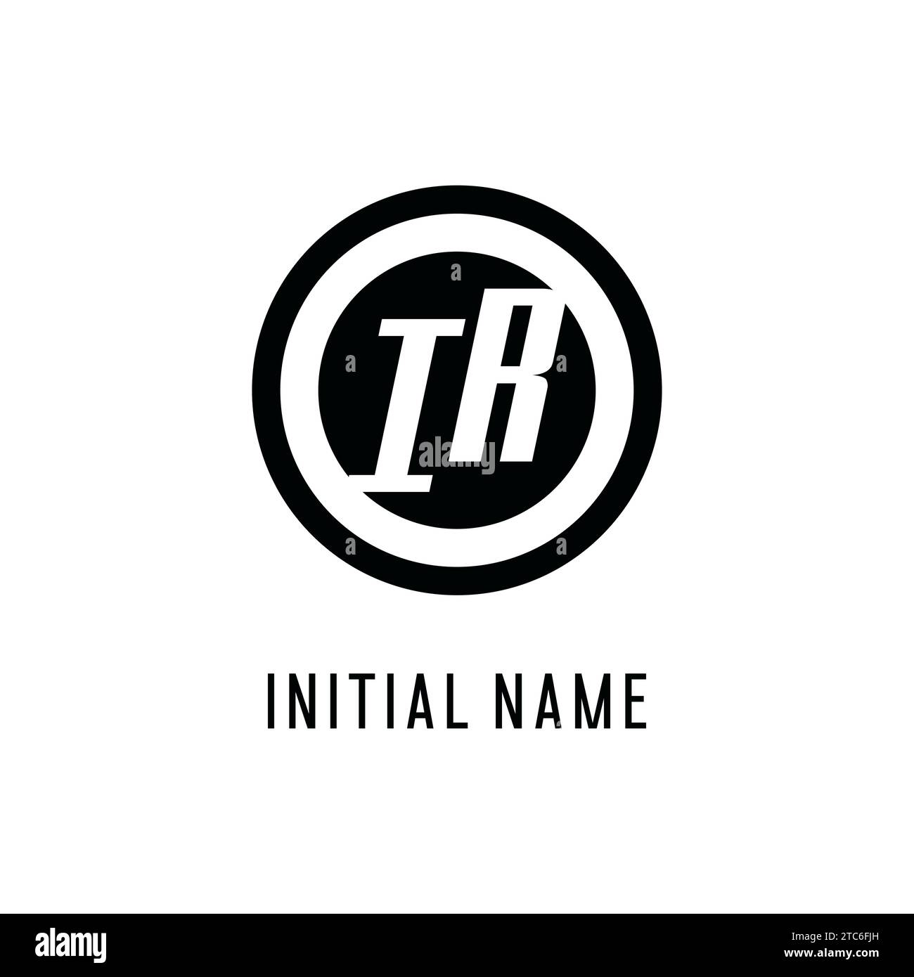Initial IR logo concentric circle line, clean and simple monogram logo style vector graphic ...